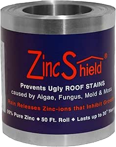 Amazon.com: ZincShield Pure Zinc Strip to Avoid Ugly Roof Stains from ...
