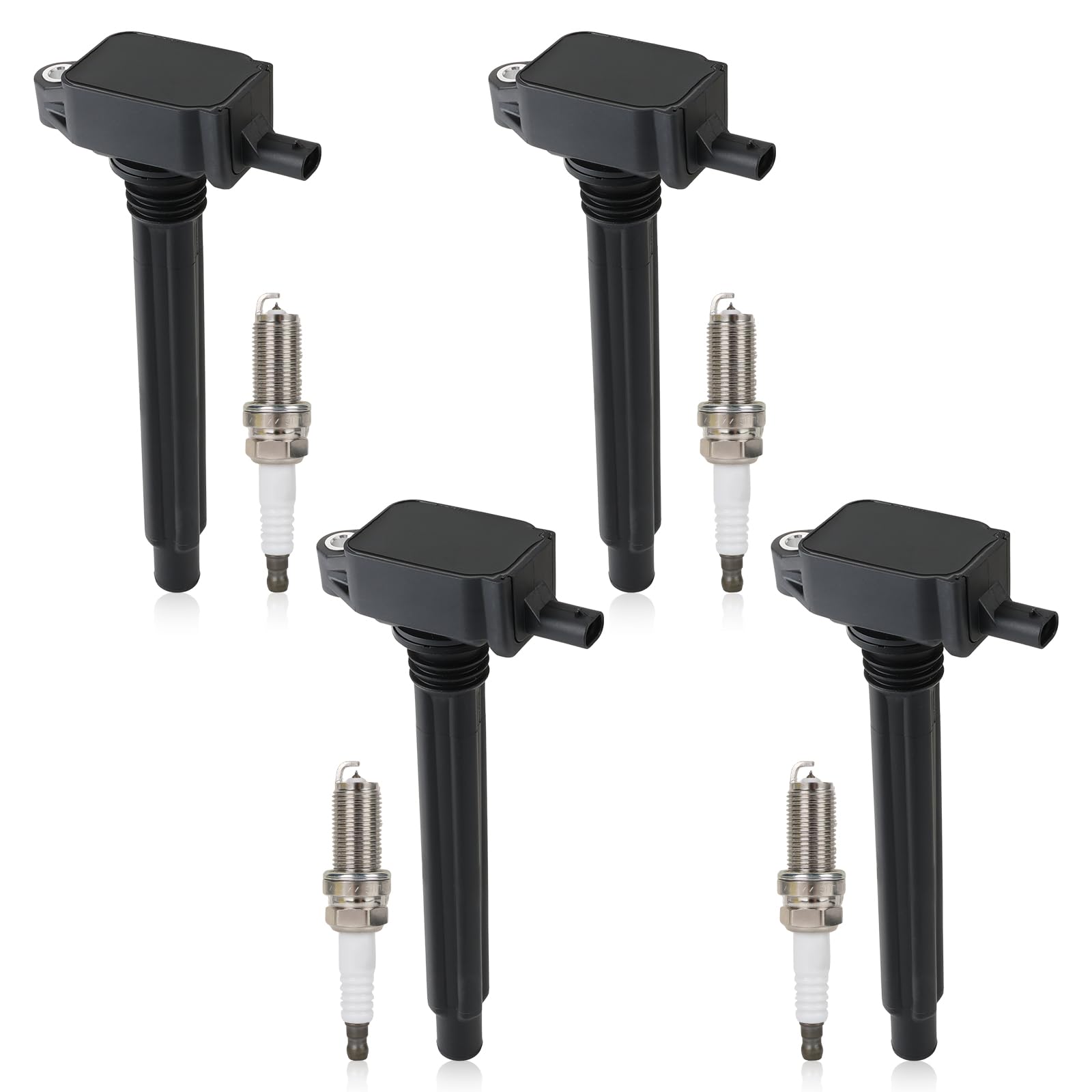 JDMON Set of 4 Ignition Coil Pack and Spark Plugs Compatible with Chrysler 200 Dodge Dart Fiat ...