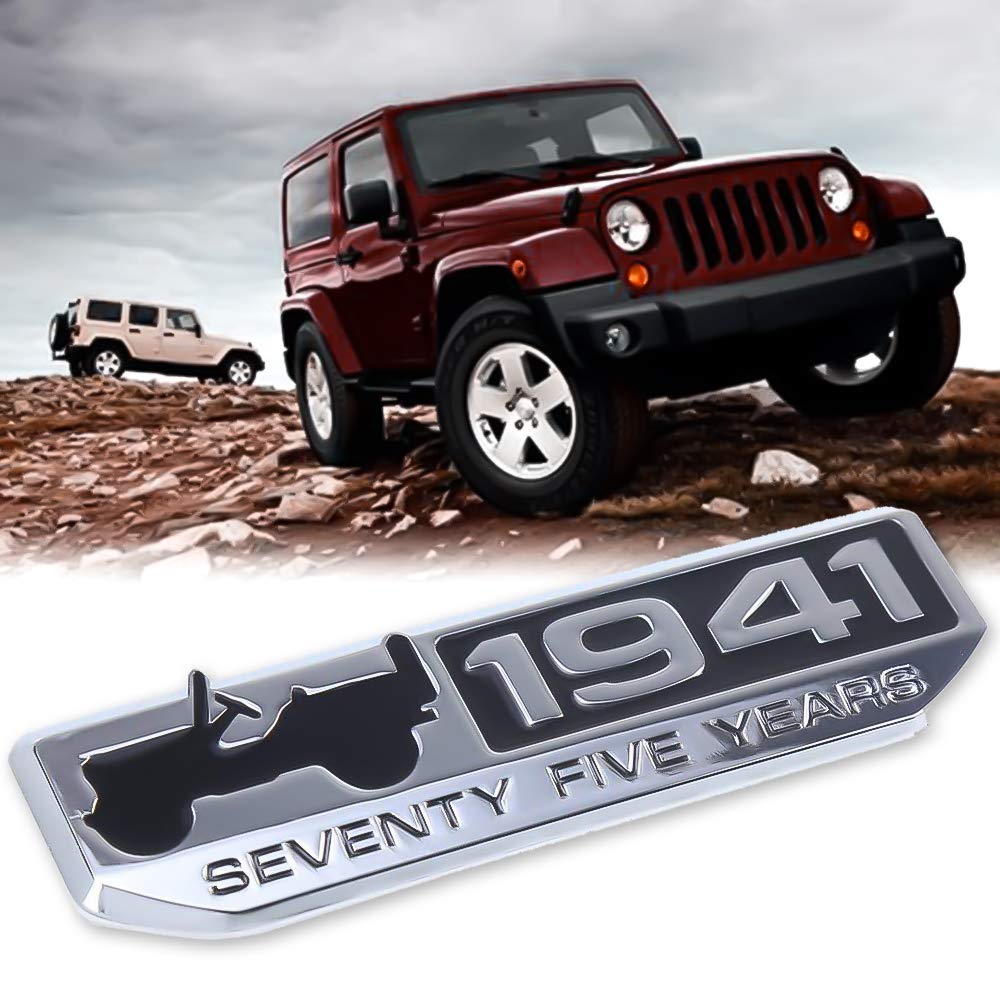 Emblems 2 Pcs 75th Year 1941 Anniversary Metal Emblem Badge for Jeep ...