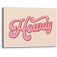 Amazon.com: PHAMTE Howdy Preppy Wall Art,Howdy Sign,Pink Western Decor ...