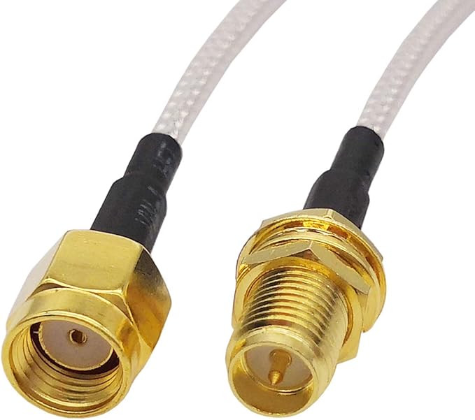 12 inch RG188 RP-SMA FEMALE to F MALE ANGLE Pigtail Jumper RF coaxial ...