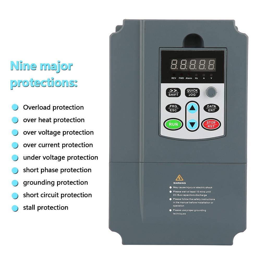 VFD-5.5KW 3 Phase VFD Drive VFD Inverter Variable Frequency Drive PWM VFD Controller 400Hz 5.5Kw ...