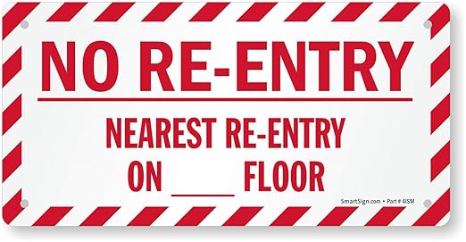 SmartSign "No Re-Entry, Nearest Re-Entry On_ Floor" Write-On Sign | 5 ...