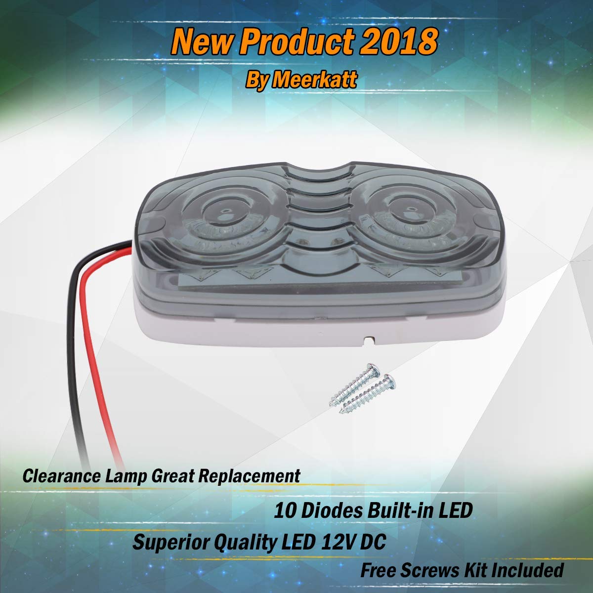 Meerkatt (Pack Of 2) Smoked Lens Blue Indicator Lights 10 LED Double ...