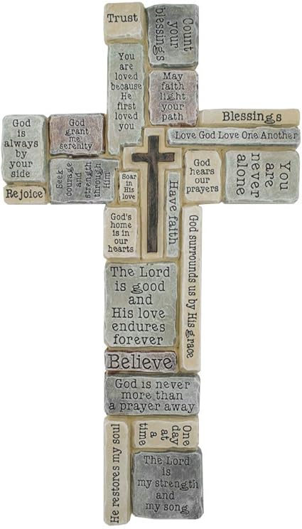 Amazon.com: 10" Inspirational Wall Cross | Covered in Encouraging Words ...