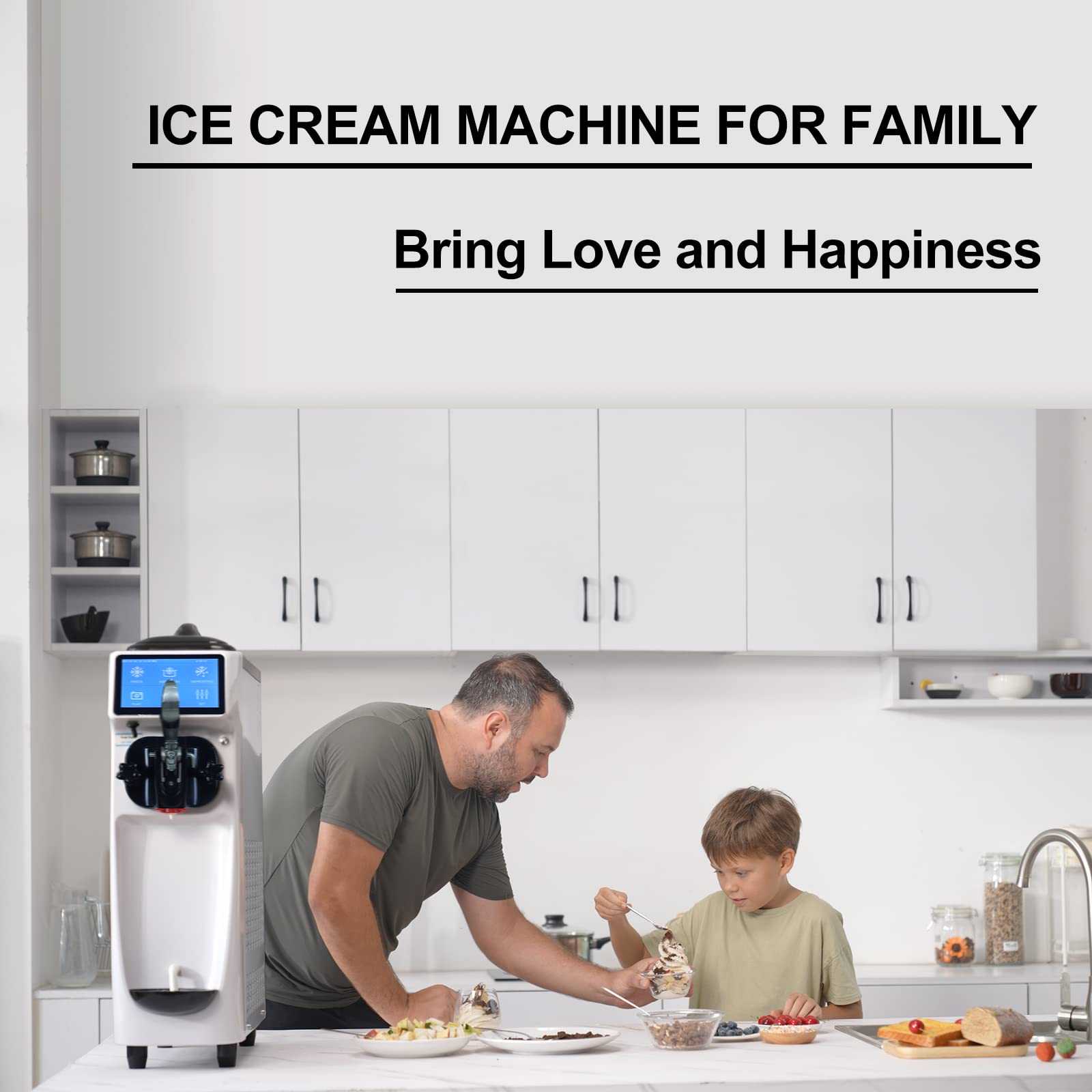 Mua GSEICE Commercial Ice Cream Maker Mchine For Home, 7 Inch LCD Touch ...