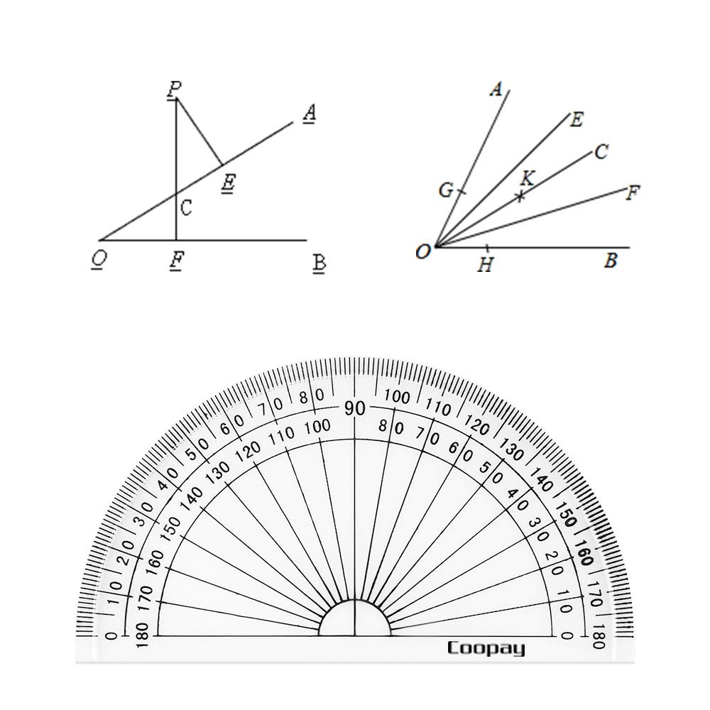Mua Coopay 24 Pack Plastic Protractors Student Math Clear Protractor ...