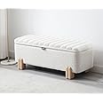 Amazon.com: Kmax 45" Storage Bench Faux Fur Entryway Bench Upholstered ...