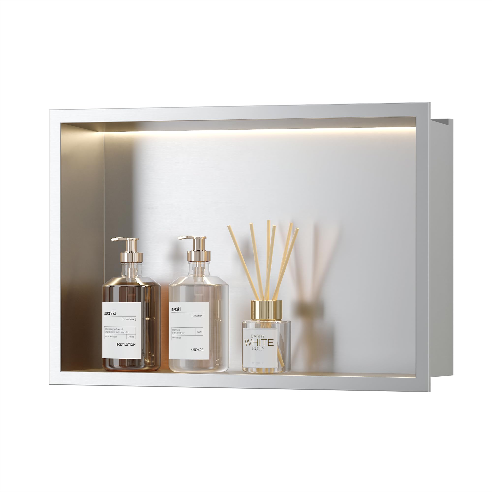 Qeke Stainless Steel Shower Niche 18" X 12", No Tile Needed Wall Niche ...