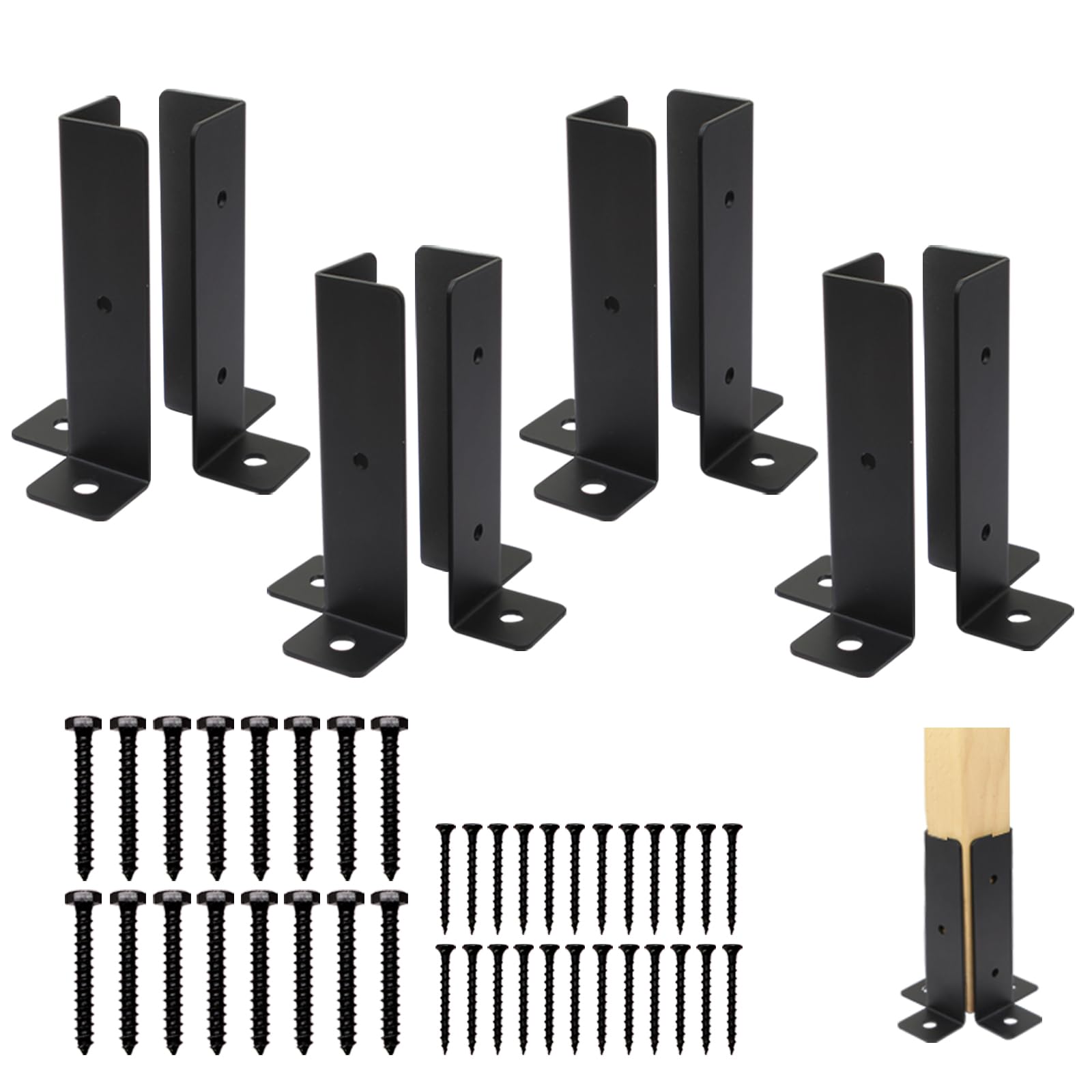 8 pcs Adjustable Deck Post Anchor Base Brackets Fit 1.5x1.5,2x2,2x4,4x4 ...