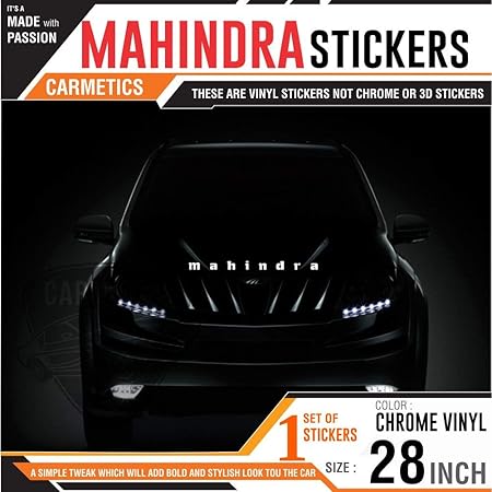 CarMetics Mahindra Chrome Stickers for Mahindra XUV 500 Hood & Tailgate ...