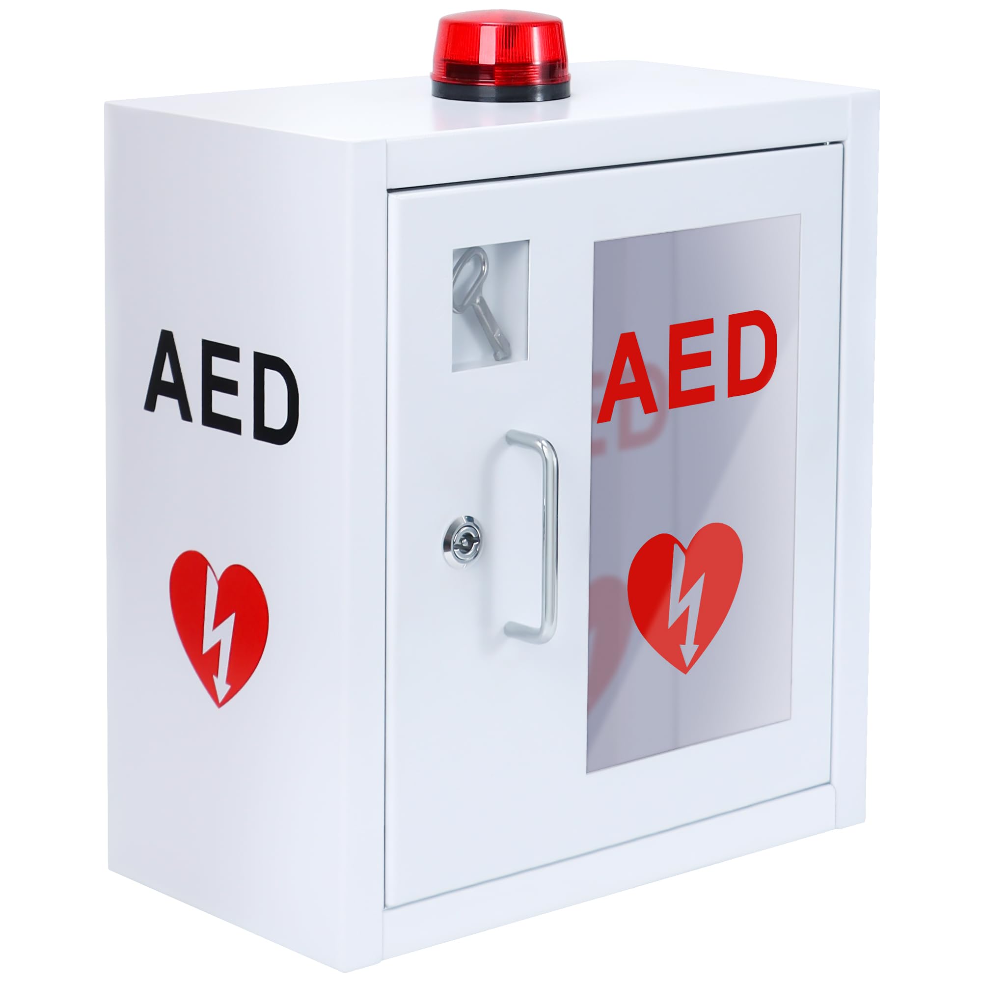 likom AED Cabinet, First Aid Defibrillator Wall Mounted Storage Cabinet ...