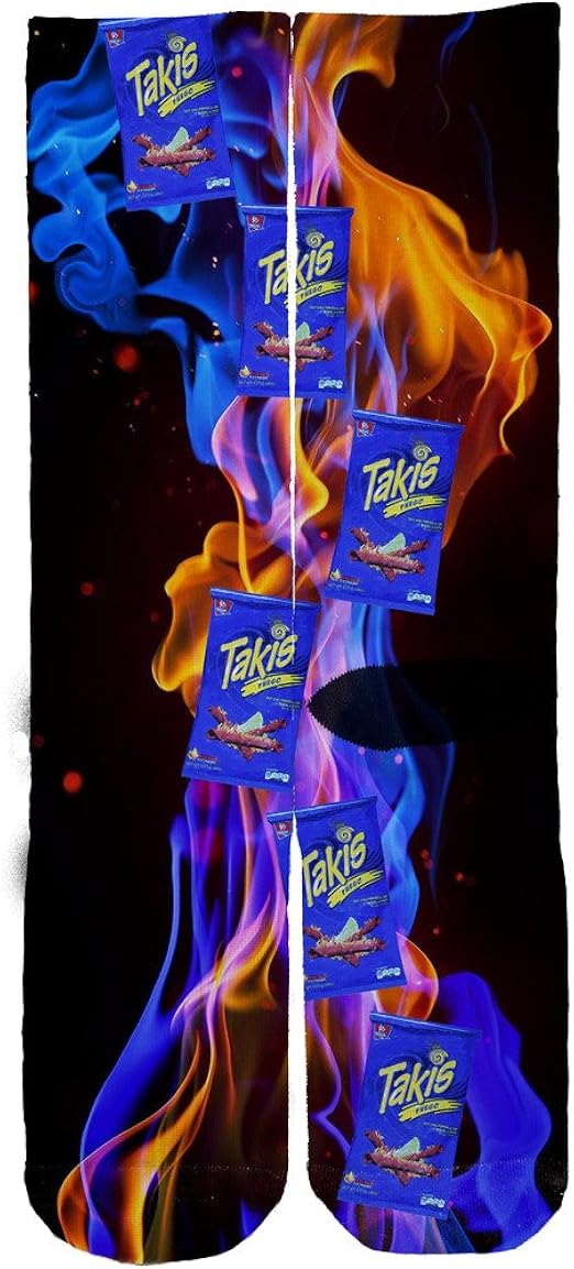 Amazon.com: TAKIS FLAMES Custom Socks: Clothing