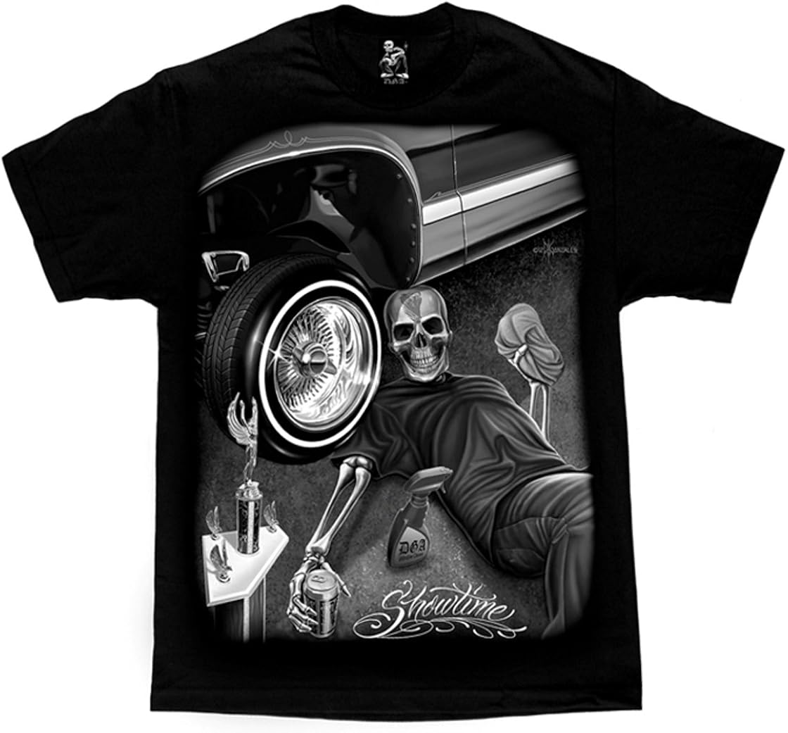 Amazon.com: David Gonzales Men's Showtime Super Car Show Lowrider Skull ...