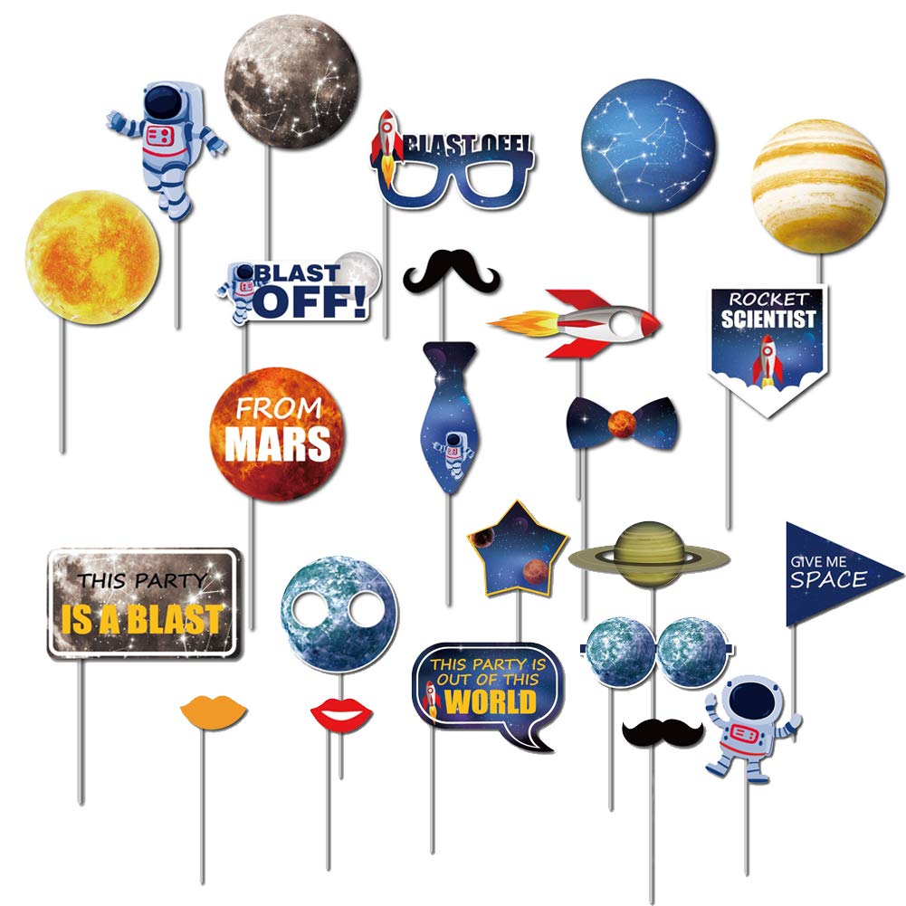Buy Outer Space Photo Booth Props Astronaut Party Props Blast Off to ...