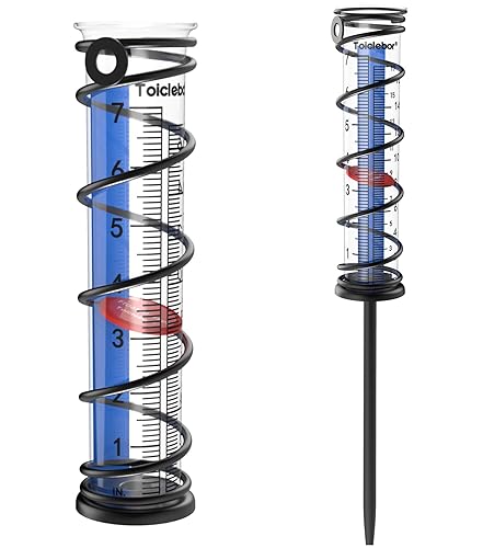 Toiclebor Rain Gauge Outdoor,Freeze Proof Plastic Tube with Black ...