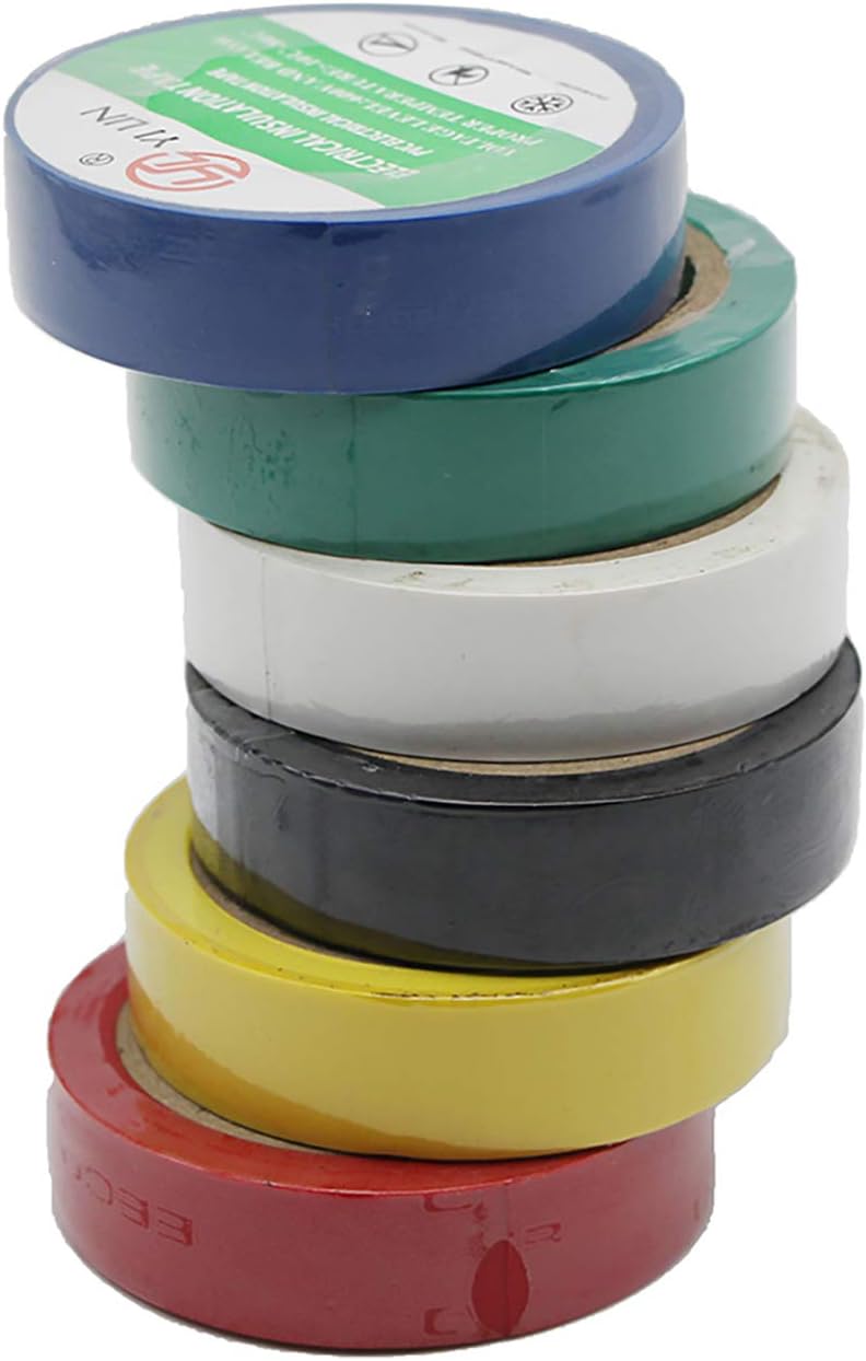 DOREEM Electrical Tape PVC 6 Pack Mixed Colour Insulation Tape 3/5 Inch ...