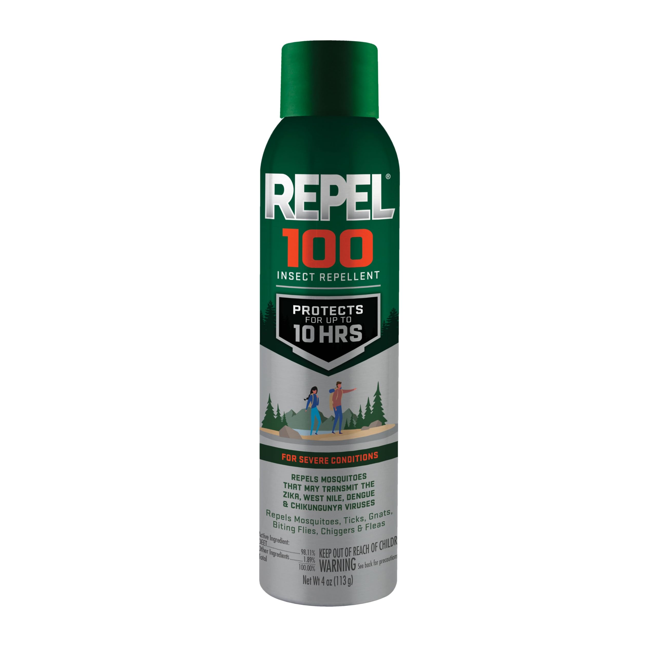 Repel 100 Insect Repellent, 4 Ounces, 98% DEET 10-Hour Protection Lon ...