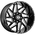 Amazon.com: Vision 361 Spyder 20x12 5x5.5" -51mm Black/Milled Wheel Rim ...