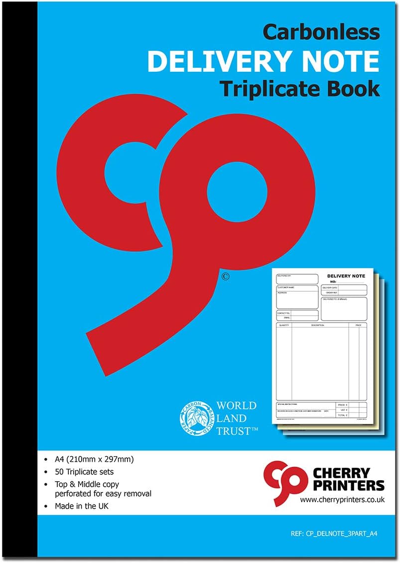 Cherry Carbonless NCR Delivery Note Triplicate Book A4 50 Sets – BigaMart