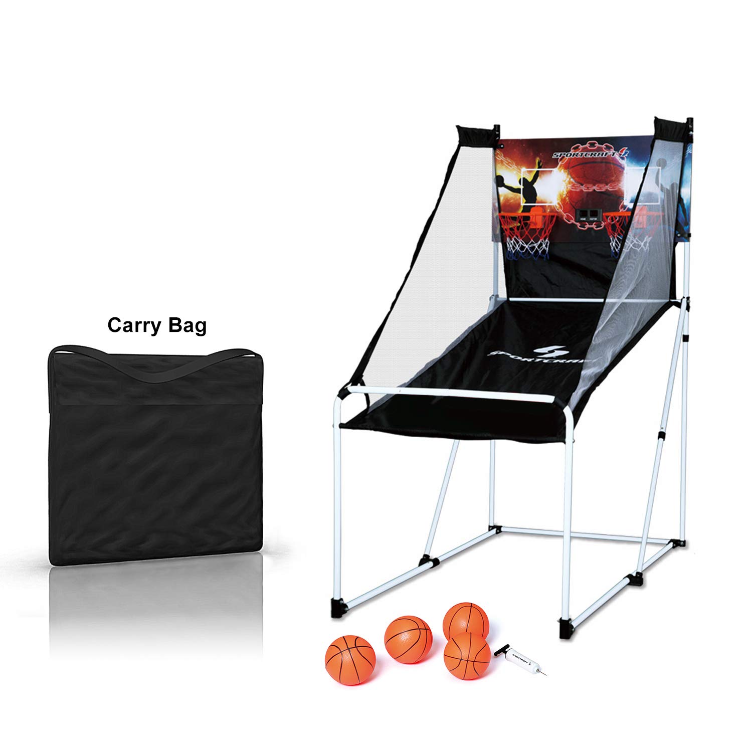 Sportcraft Junior Portable Foldable Basketball Arcade Game w/Carry Bag