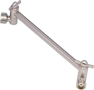 Adjustable Shower Head Extension Arm - 10 Inch Brass Shower Arm ...