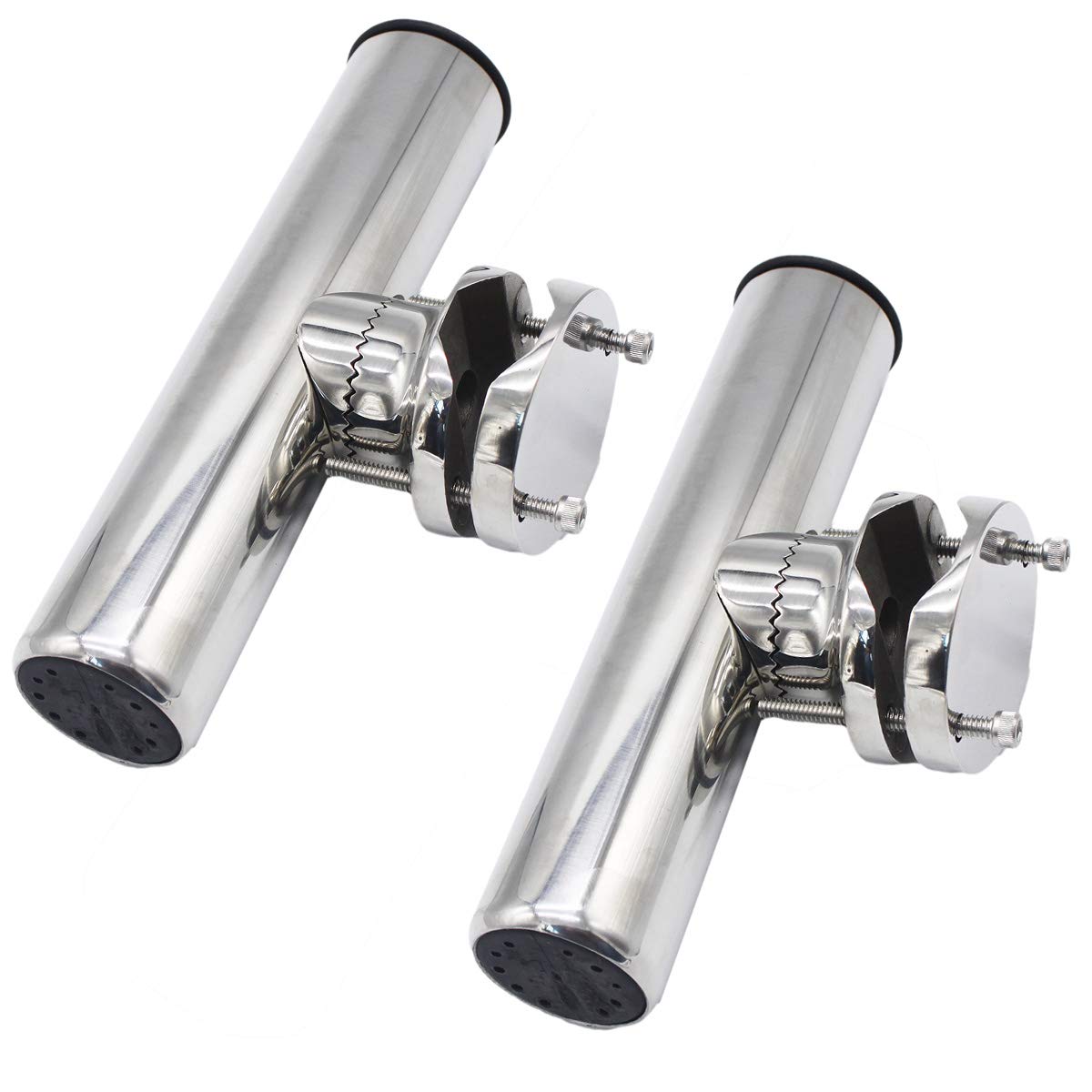 X-Haibei 2 Pcs Rail Clamp On Fishing Rod Holder for Boat Stainless ...