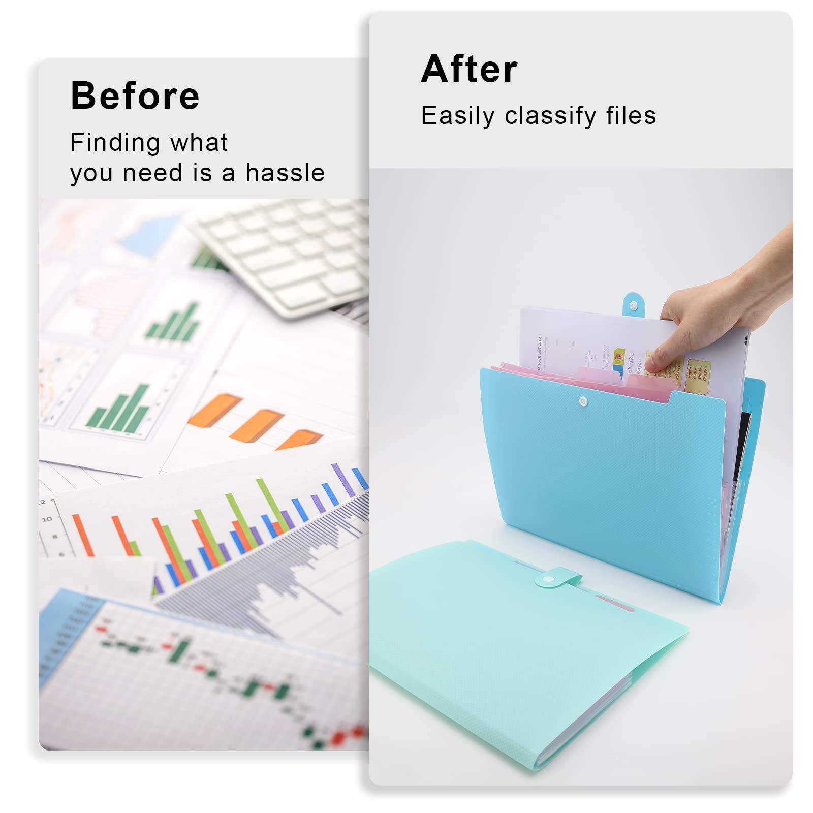 Mua NAFY Colorful Expanding File Folder, 5 Pockets Folder with Colored ...