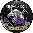 Amazon.com: Aro+Ace - Get Out of My Face Lapel Pin Cute Brooch Pins ...