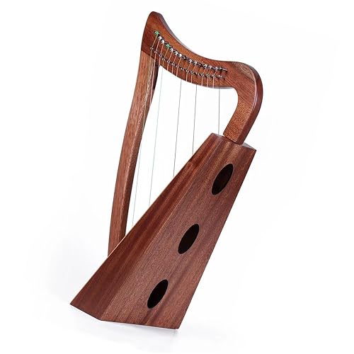 Harp Instruments 15-String Wooden Harp Mahogany Solid Wood Renaissance ...