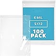 Amazon.com: GPI POLY- 9" X 12" Reclosable Zip Bags, 6 Mil Extra Heavy ...