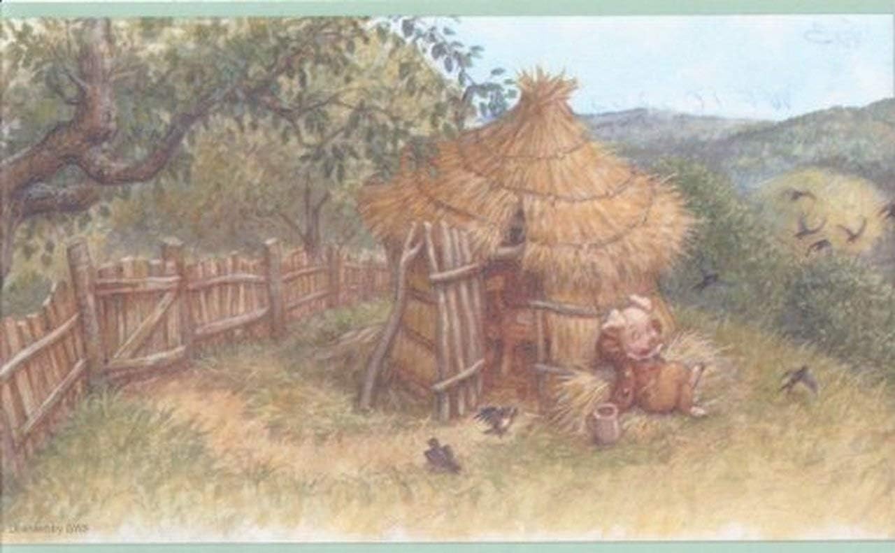 Green The Three Little Pigs Wallpaper Border: Amazon.co.uk: DIY & Tools