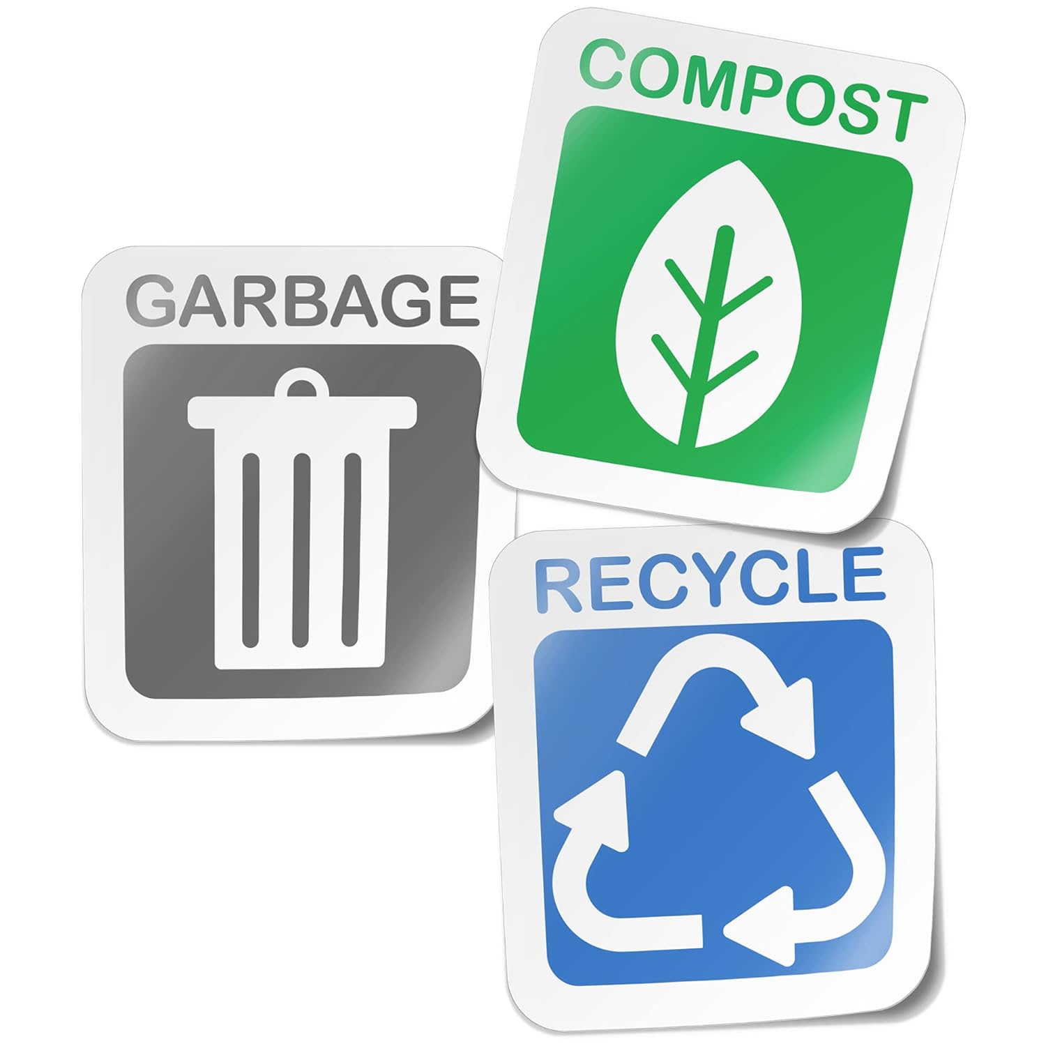 Amazon.com: Garbage Trash Recycle Compost Stickers Vinyl Decals ...