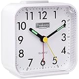 Amazon.com: Peakeep 4 inch Round Silent Analog Alarm Clock Non Ticking ...