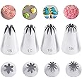 Amazon.com: Large Piping Tips Set 1B 1C 1E 1G,Drop Flower Icing Tips ...