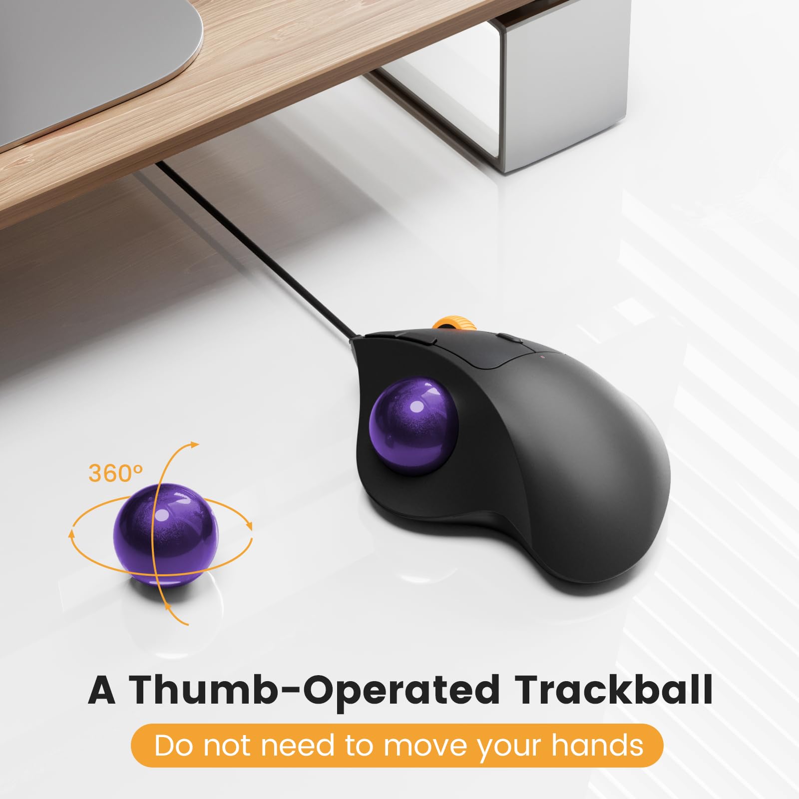 Mua ProtoArc Wired Trackball Mouse, EM04 Wired USB C Ergonomic Rollerball Mouse Computer Laptop ...