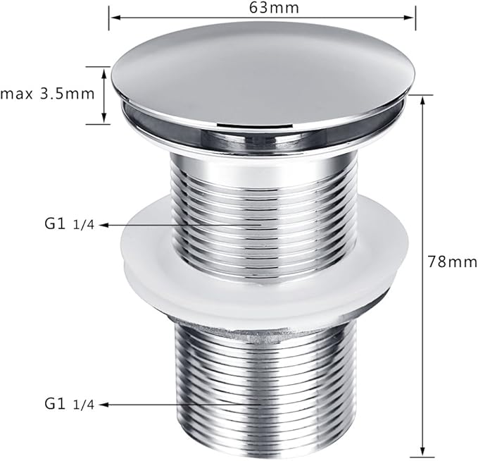 Befied Messing Chrom Ablaufventil Ablaufgarnitur Push Down ...