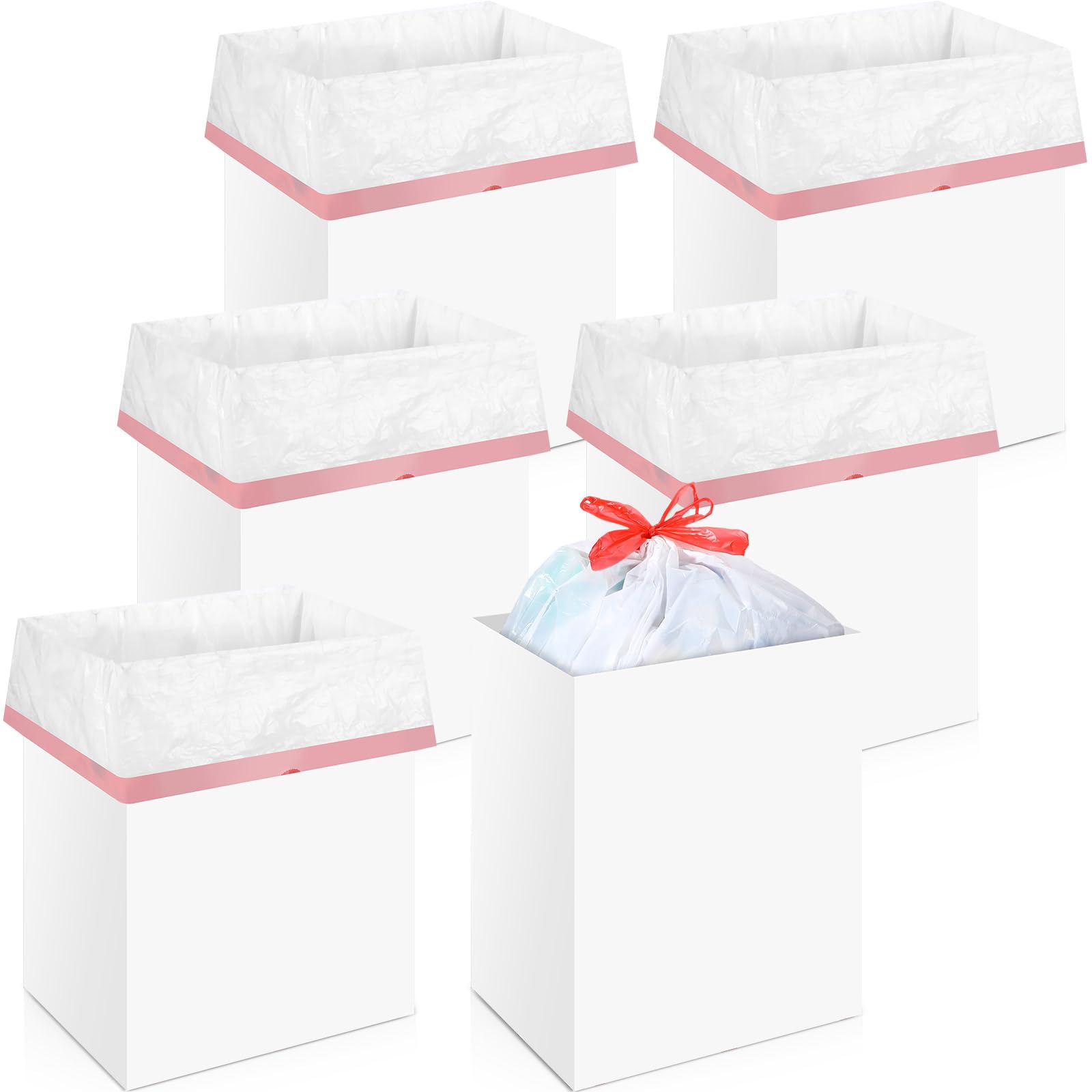 Sliner 6 Pack 13 Gallon Trash Cans Disposable Trash Cans for Parties ...