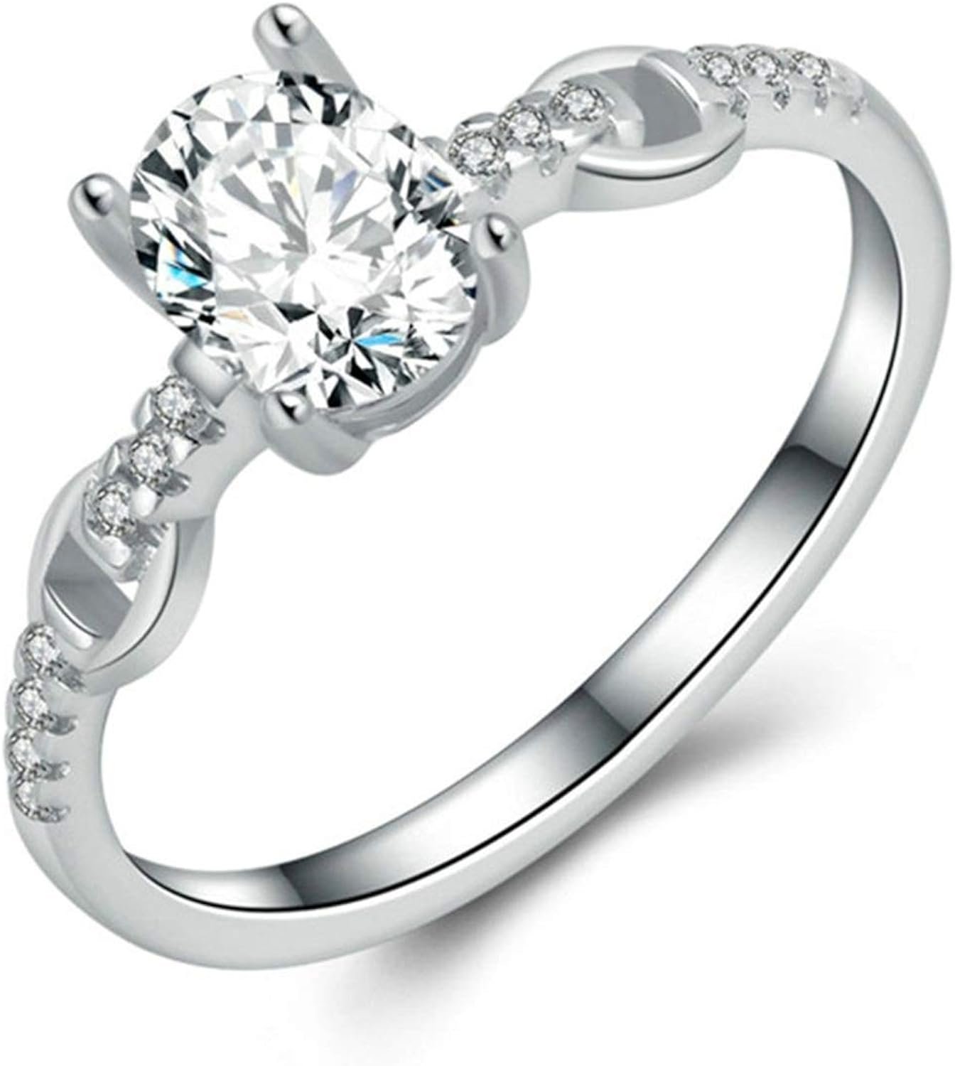 Beglie Damen Ring Oval 925 Silber Hochzeit Ring Bandring Ring Damen ...