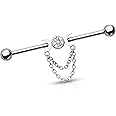 Amazon.com: CM Crareesi Mania Moon Phase Industrial Barbells 316L Stainless Steel Industrial ...