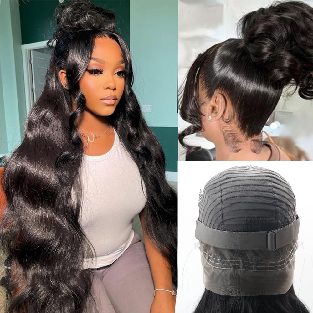 kloiynj Hidden Strap 360 Lace Front Wigs Human Hair 220% Density Body ...