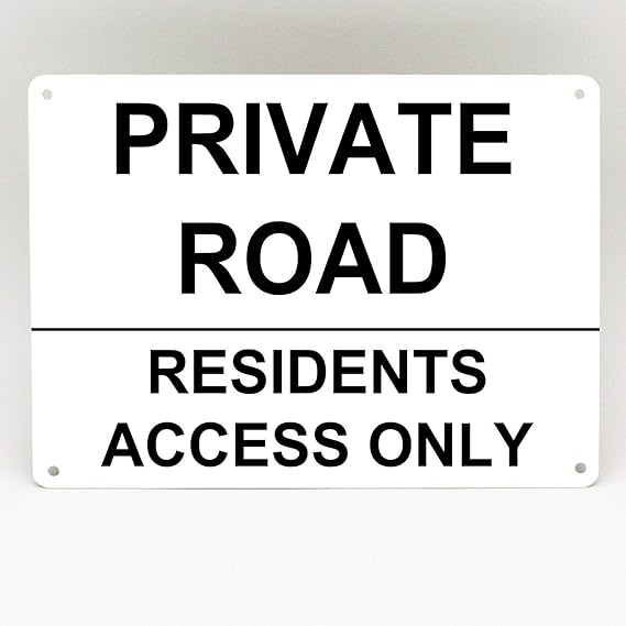 Amazon.com: TNND Private Road Sign Residents Access Only Simple Metal ...