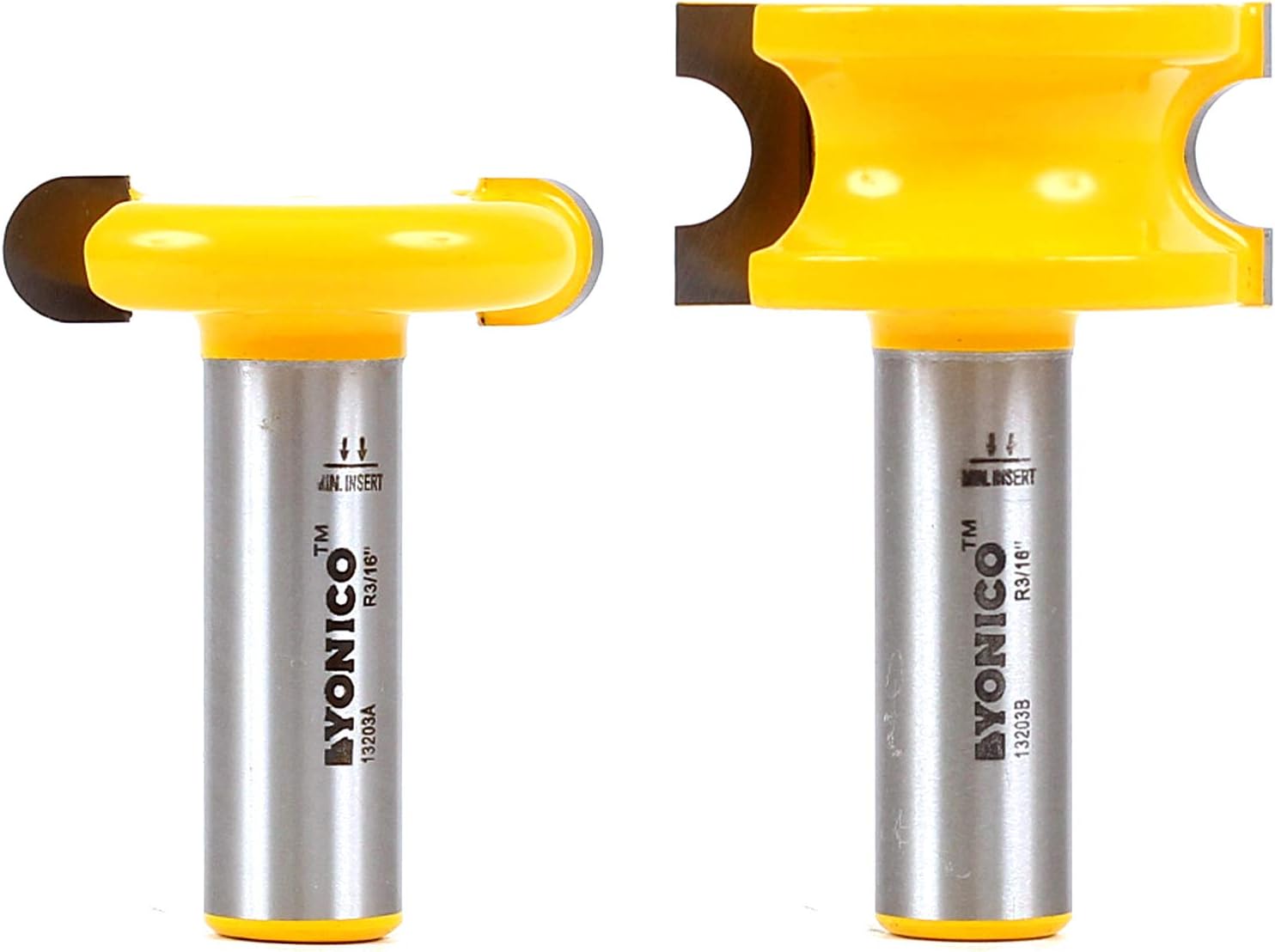 Yonico 13203 3/8-Inch Bead 2 Bit Canoe Joint Router Bit Set 1/2-Inch ...