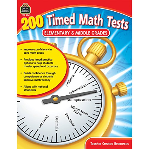 Amazon.com: 200 Timed Math Tests, Elementary & Middle Grades from ...