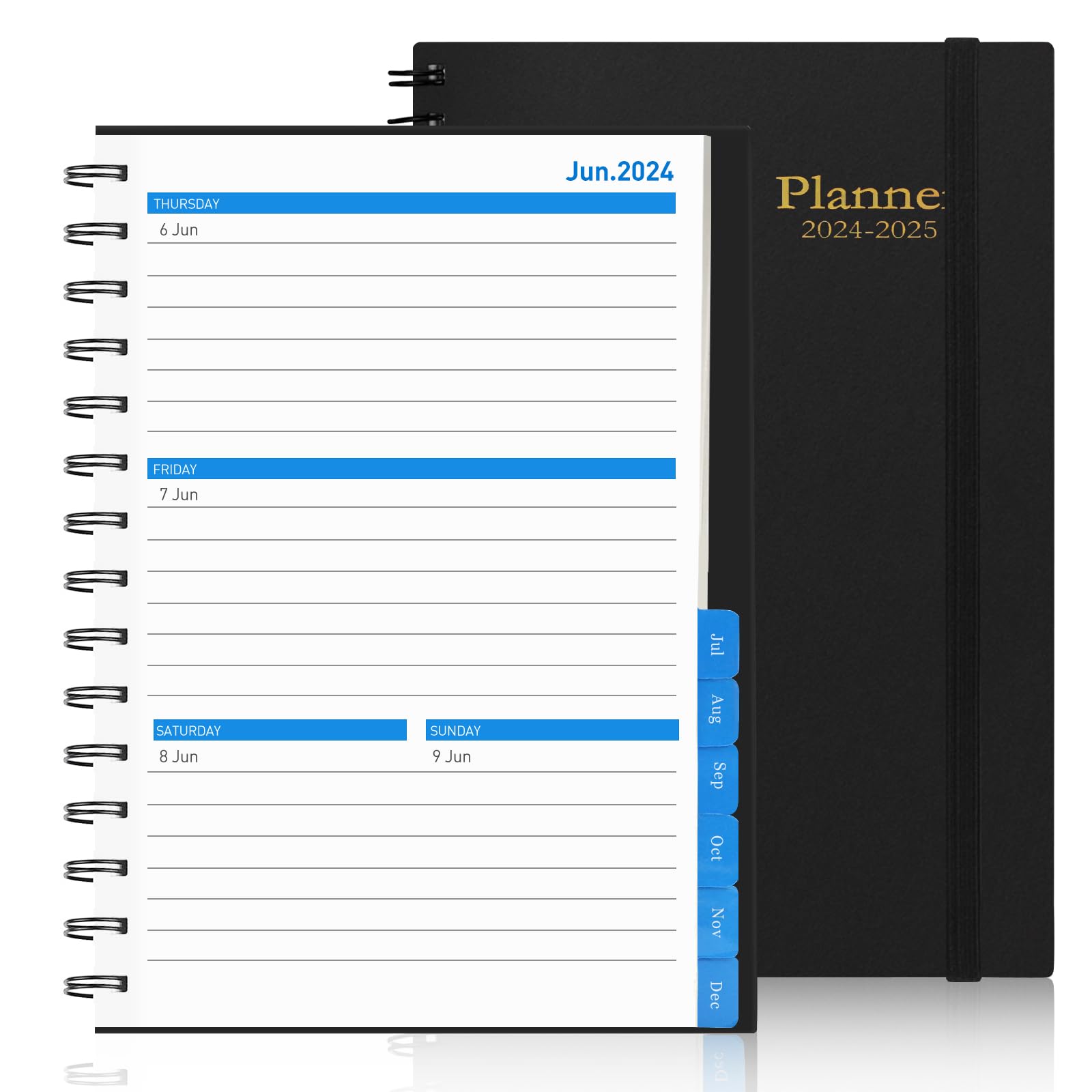 Daily Planner 2024-2025, 18 Month Planner with Tabs, Monthly Weekly ...