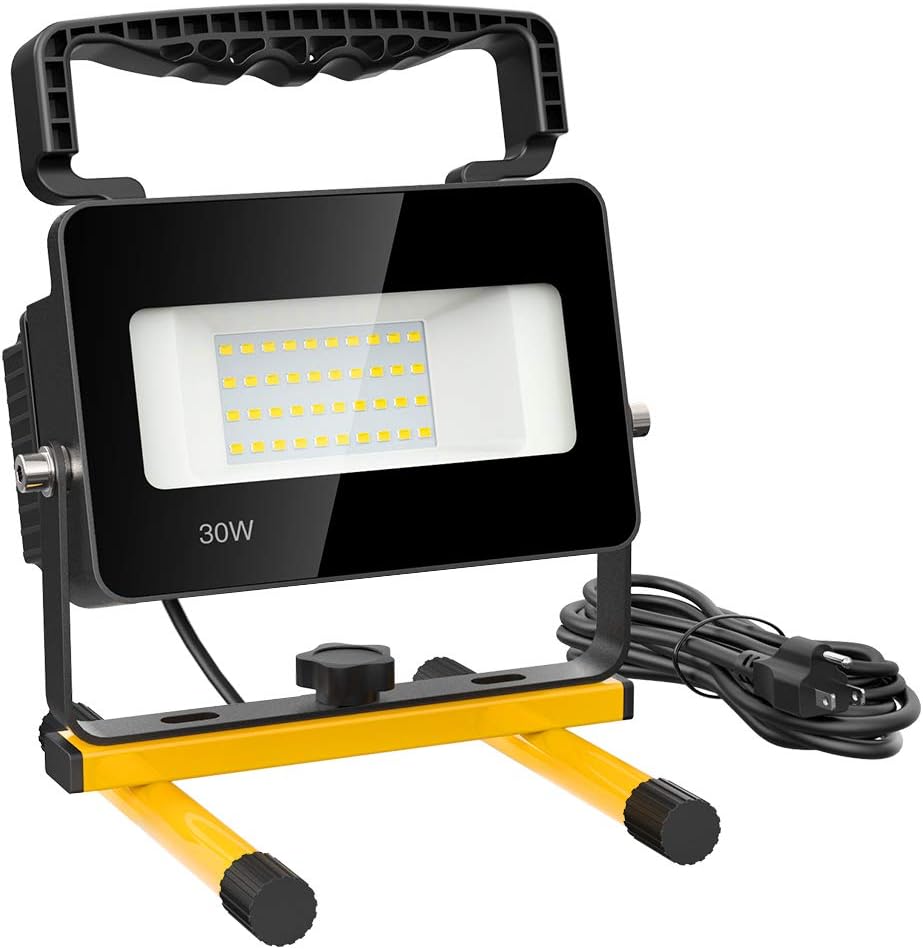 NOWES 3500lm 30W LED Work Light Rechargeable, Portable Waterproof Flood ...