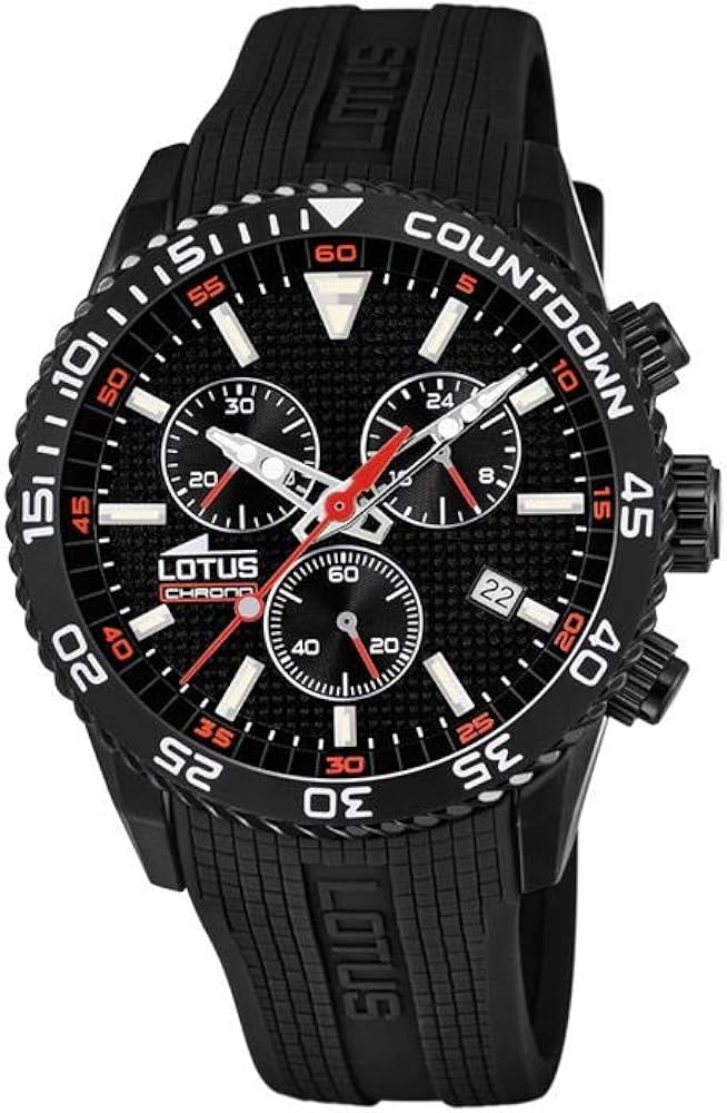Lotus Mens Chronograph Quartz Watch with Plastic Strap 18672/2: Amazon ...
