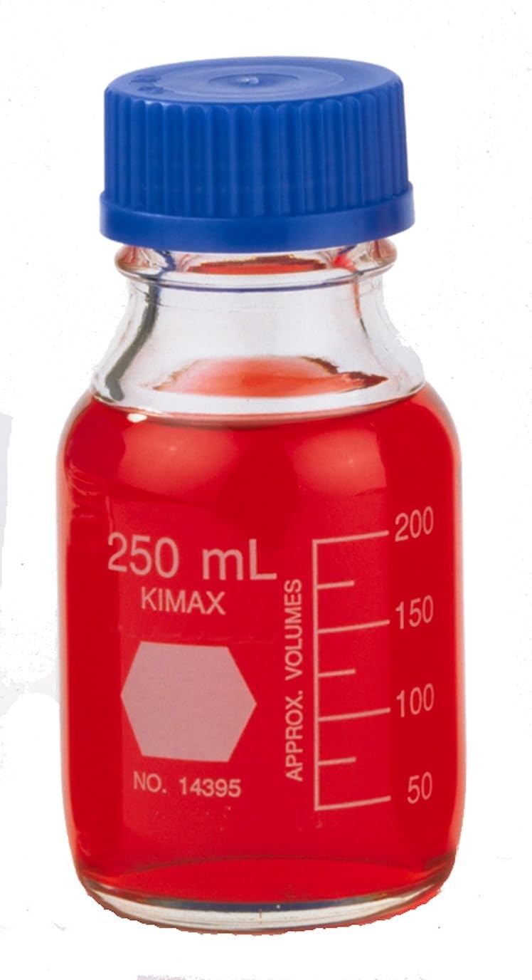 Kimble Chase KIMAX 14395-250 Borosilicate Glass GL-45 Media/Storage ...