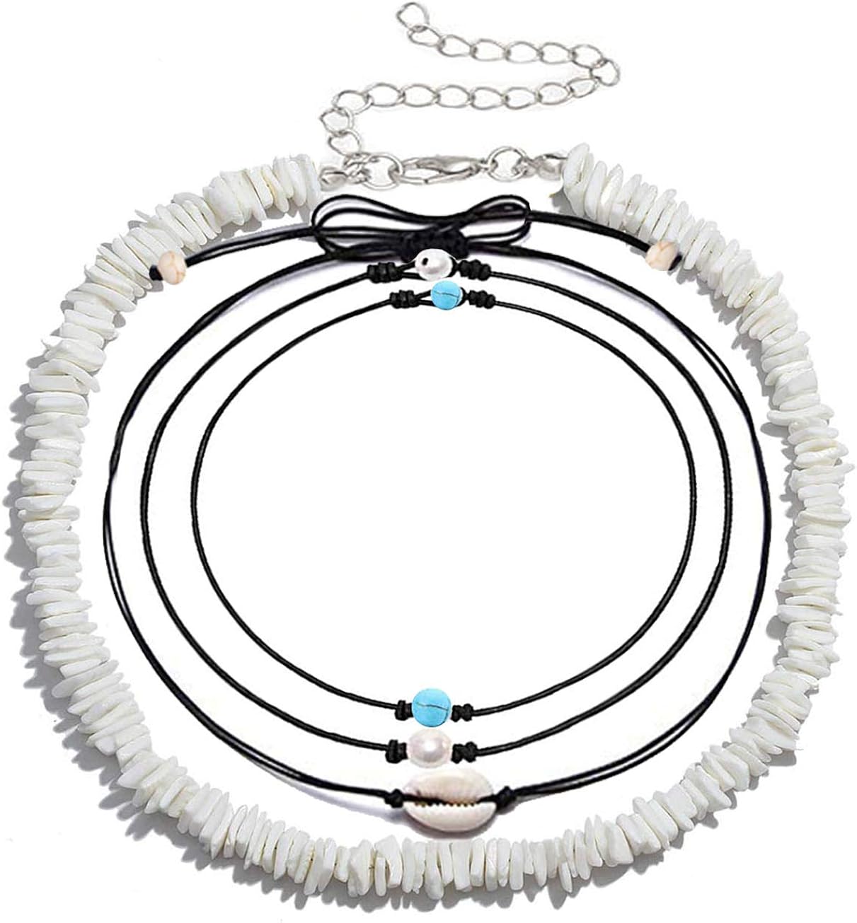 Amazon.com: ATIMIGO Natural White Puka Chip Shell Necklace for Men ...