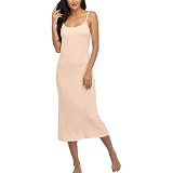 MMissy Women Long Adjustable Spaghetti Strap Full Cami Slip Camisole ...